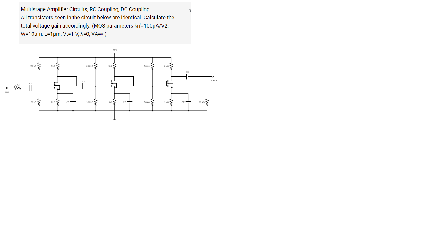 Solved 1 Multistage Amplifier Circuits, RC Coupling, DC | Chegg.com