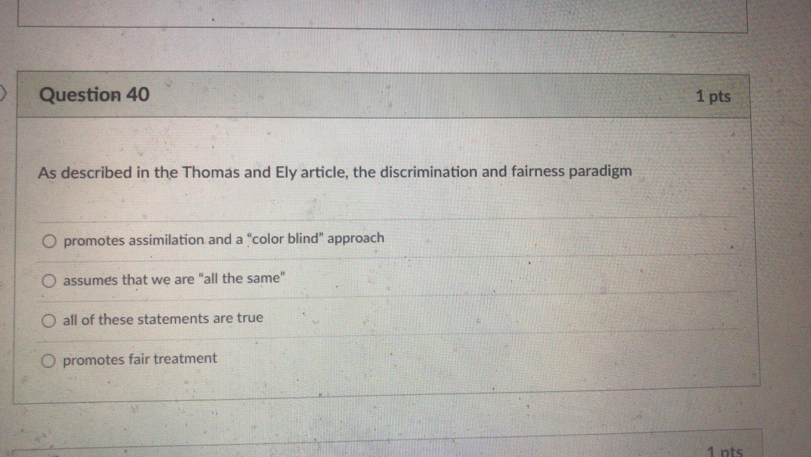 Solved Question 43 1 pts As described in lecture, diversity | Chegg.com