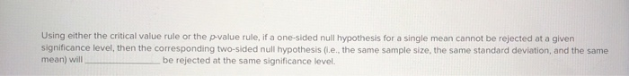 Solved Using either the critical value rule or the p-value | Chegg.com