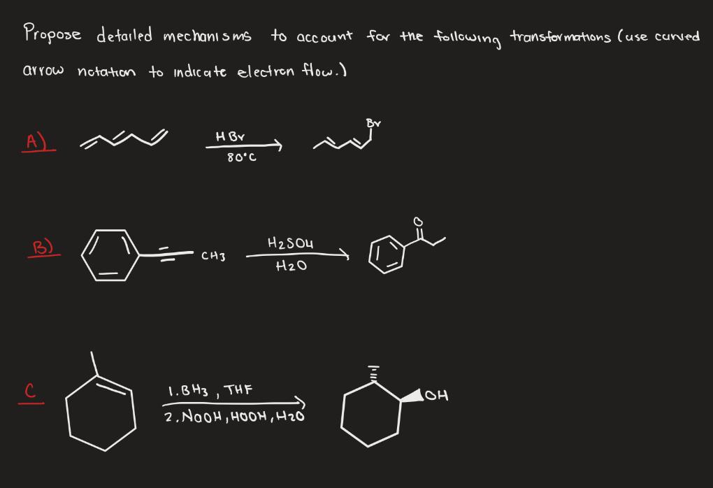 Solved Propose detarled mechanisms to account for the | Chegg.com