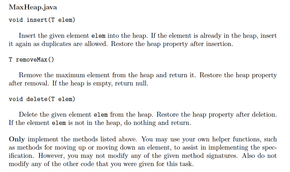 Solved Heap.java boolean isEmpty() This function should | Chegg.com
