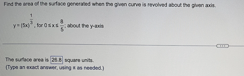 Solved Find the area of the surface generated when the given | Chegg.com