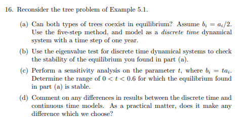 Solved Example 5.1 from Mathematical Modelling Fourth | Chegg.com