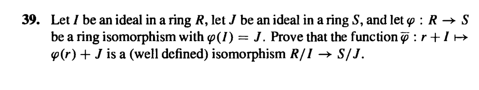 Solved 39. Let I be an ideal in a ring R, let J be an ideal | Chegg.com