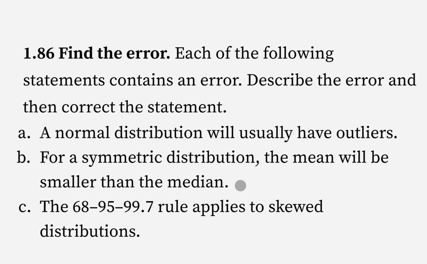 Solved 1.86 Find the error. Each of the following statements | Chegg.com