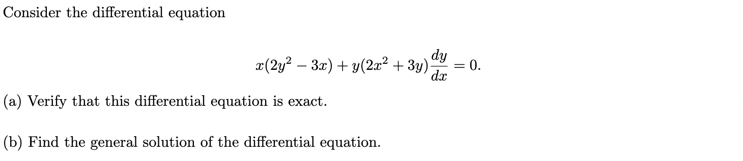 Solved Consider the differential equation (a) Verify that | Chegg.com