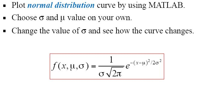 Solved Plot normal distribution curve by using MATLAB Choose | Chegg.com