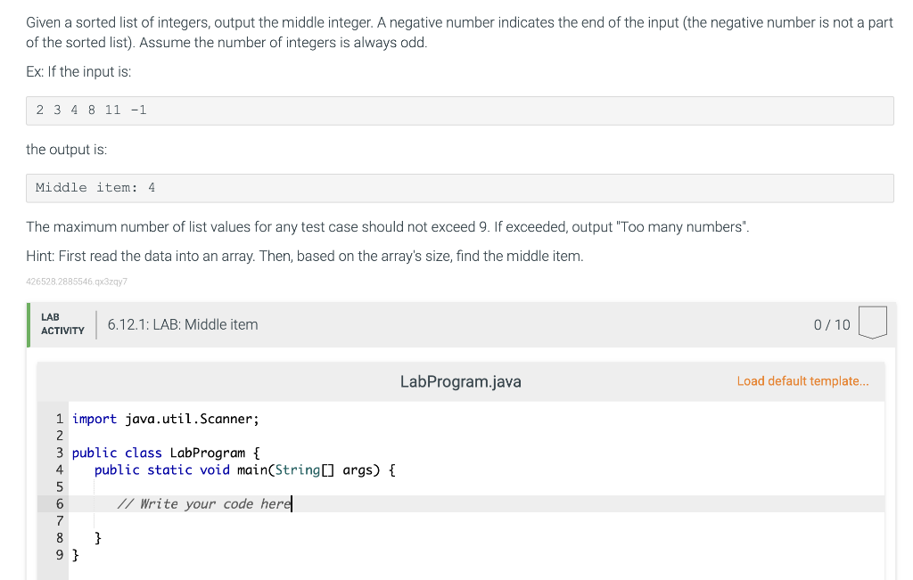 Solved Given a sorted list of integers, output the middle | Chegg.com Solved Given a sorted list of integers, output the middle | Chegg.com