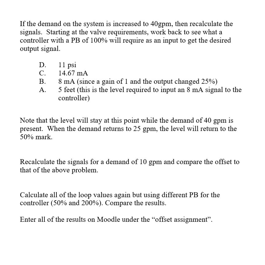 Offset in proportional only control Offset is caused | Chegg.com