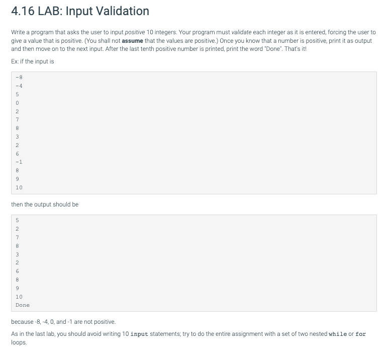 Solved Write a program that asks the user to input positive | Chegg.com