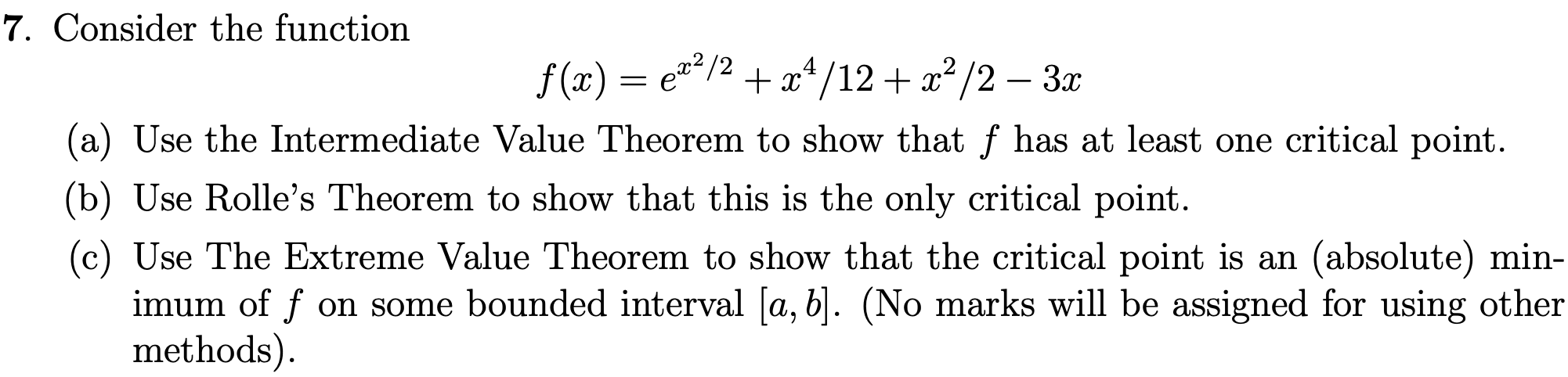 Solved . f(x) = ex2/2 = 7. Consider the function + x4/12 + | Chegg.com