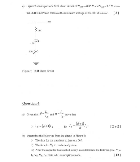 Solved e) Figure 7 shows part of a SCR alarm circult. If | Chegg.com