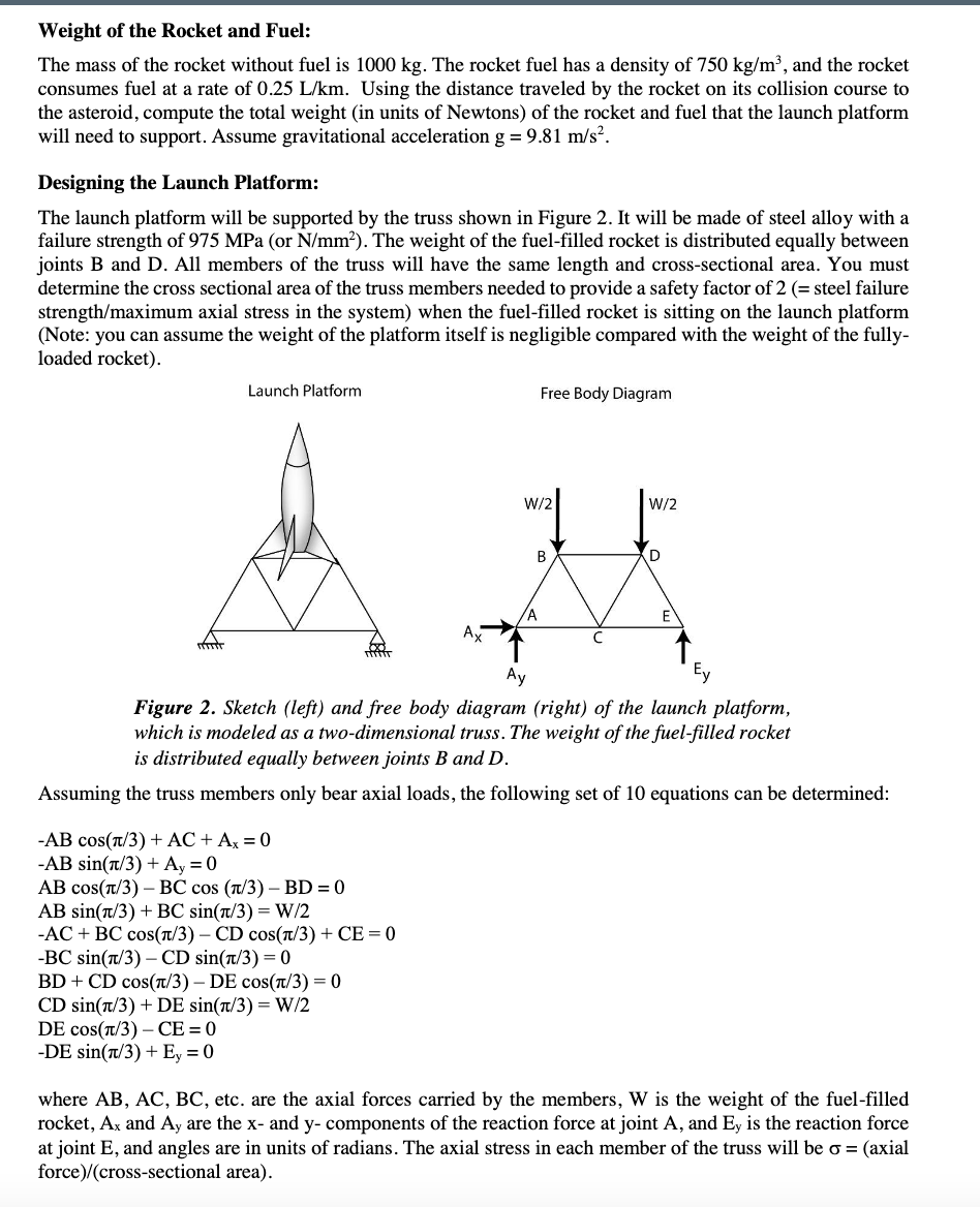 Solved Weight of the Rocket and Fuel: The mass of the rocket | Chegg.com