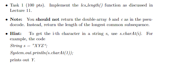 Solved Task 1 (100 pts). Implement the les_length() function | Chegg.com