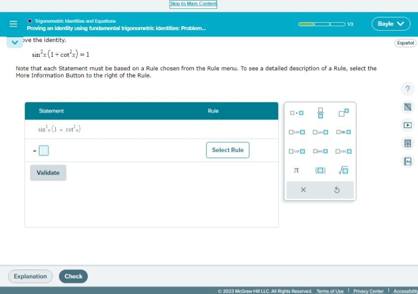 Solved Proving an identity using fundamental trigonometric | Chegg.com
