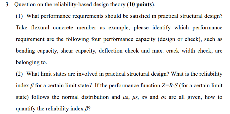 Solved Question on the reliability-based design theory (10 | Chegg.com