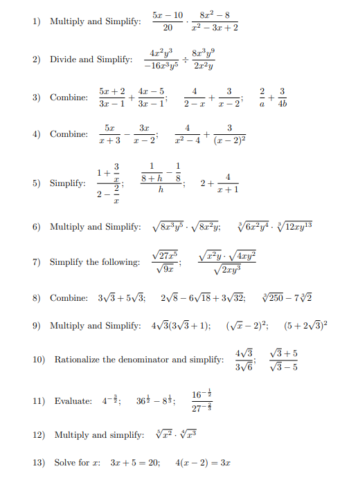 Solved Multiply and Simplify: 5x-1020*8x2-8x2-3x+2Divide and | Chegg.com