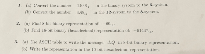 Solved 1. (a) Convert the number 11001 in the binary system | Chegg.com
