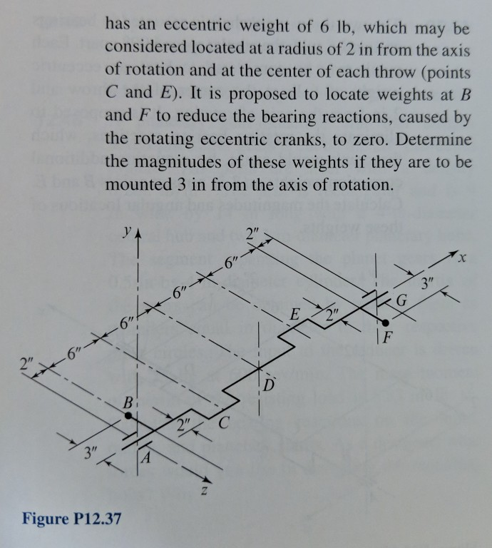 Solved 12.37 The two-throw opposed-crank crankshaft is | Chegg.com