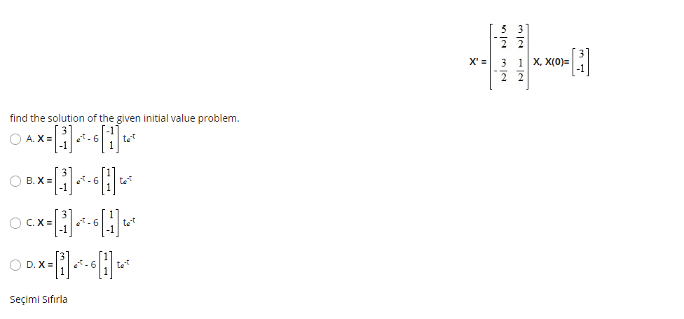 Solved X'= X, X(0)= [1] find the solution of the given | Chegg.com