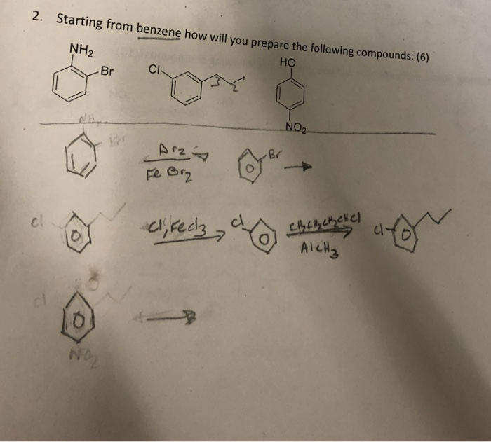Solved 2. Starting from benzene how will you prepare the | Chegg.com