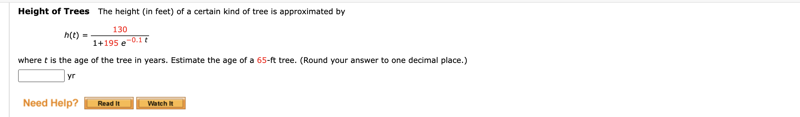 Solved Height of Trees The height (in feet) of a certain | Chegg.com