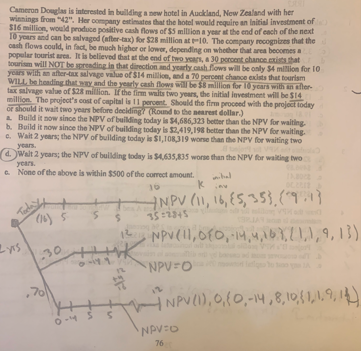 Solved The answer is D and I worked it out and somewhere | Chegg.com