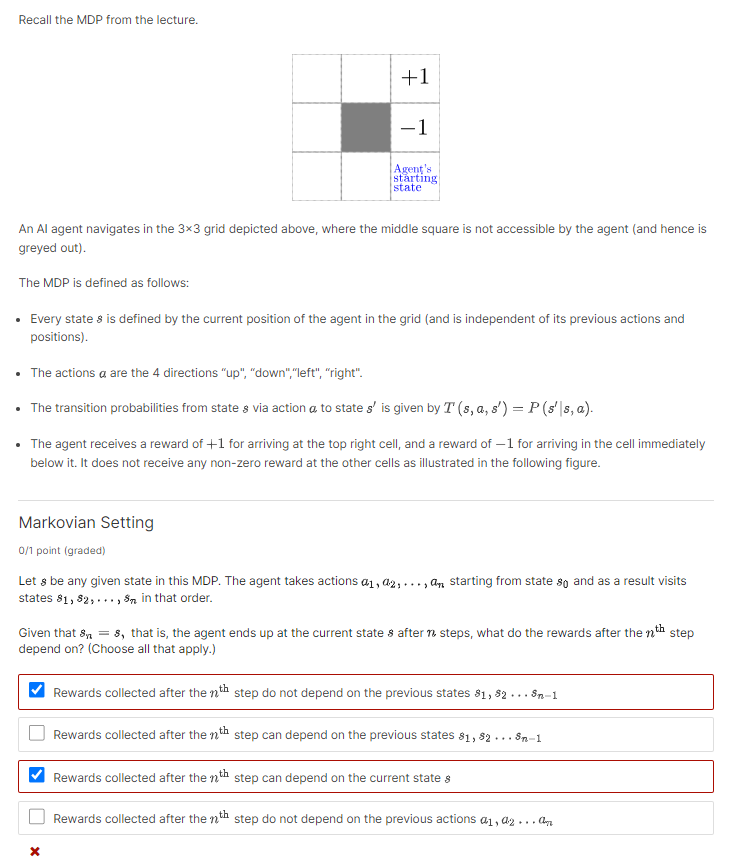 Solved Recall the MDP from the lecture.An Al ﻿agent | Chegg.com