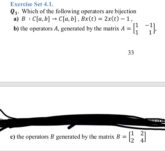 Solved Exercise Set 4.1 01. Which of the following operators | Chegg.com