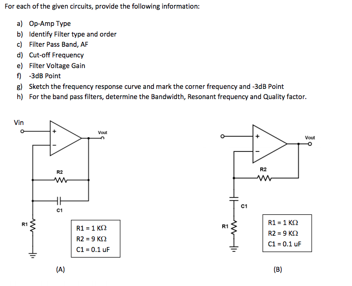 Solved For each of the given circuits, provide the following | Chegg.com