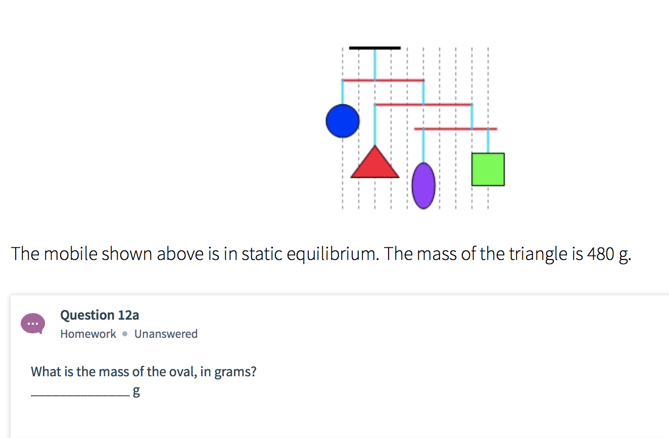 Solved The mobile shown above is in static equilibrium. The | Chegg.com