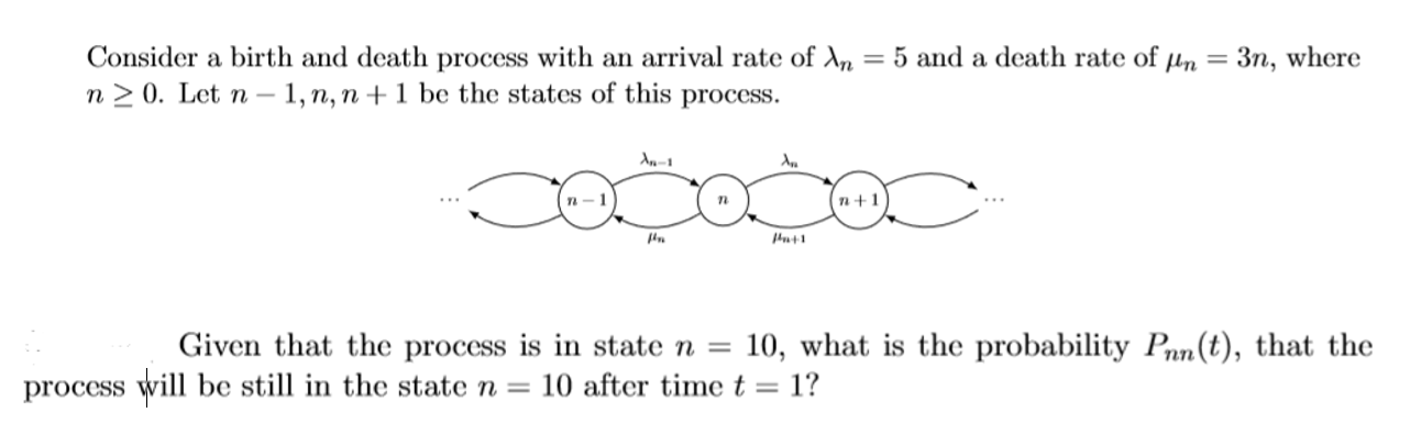 Consider a birth and death process with an arrival | Chegg.com