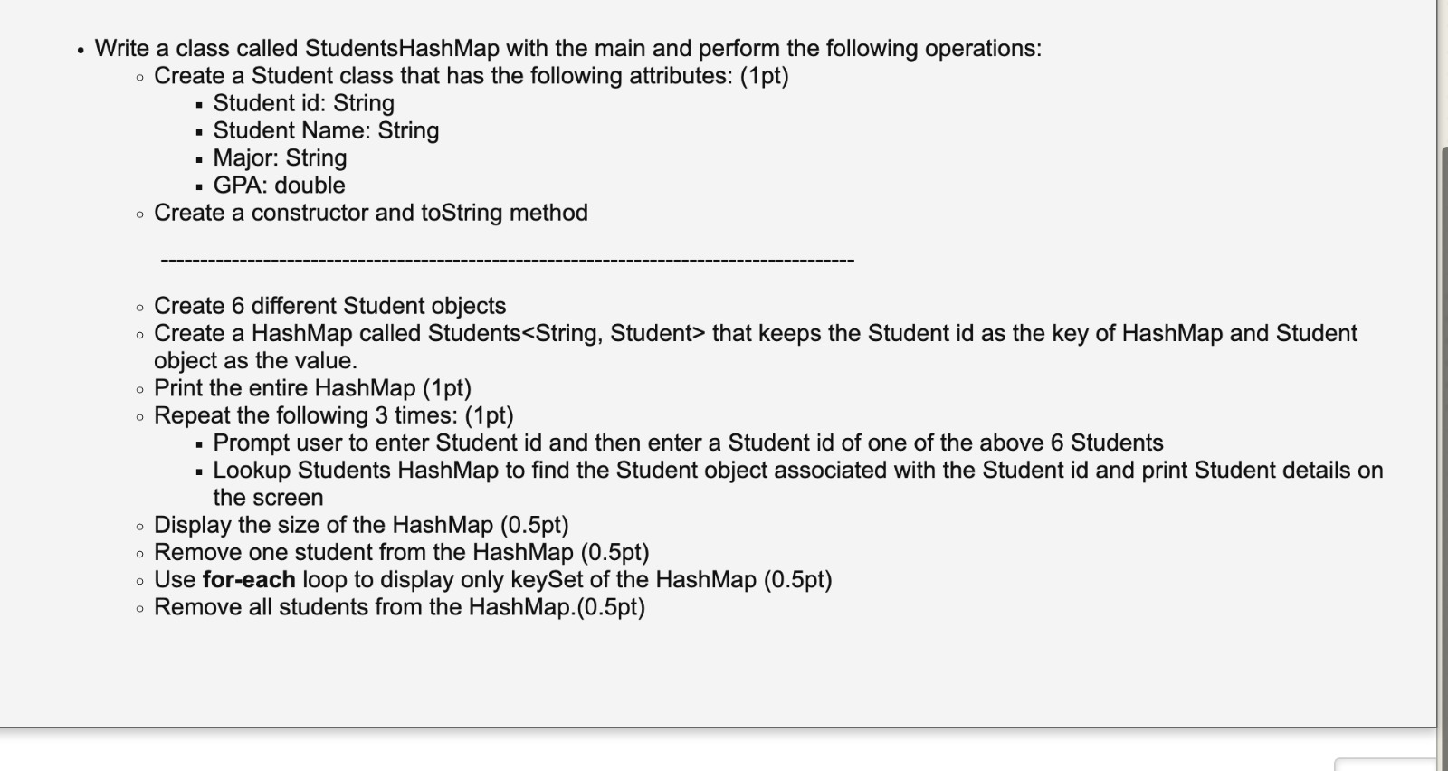 Solved Write a class called StudentsHashMap with the main | Chegg.com