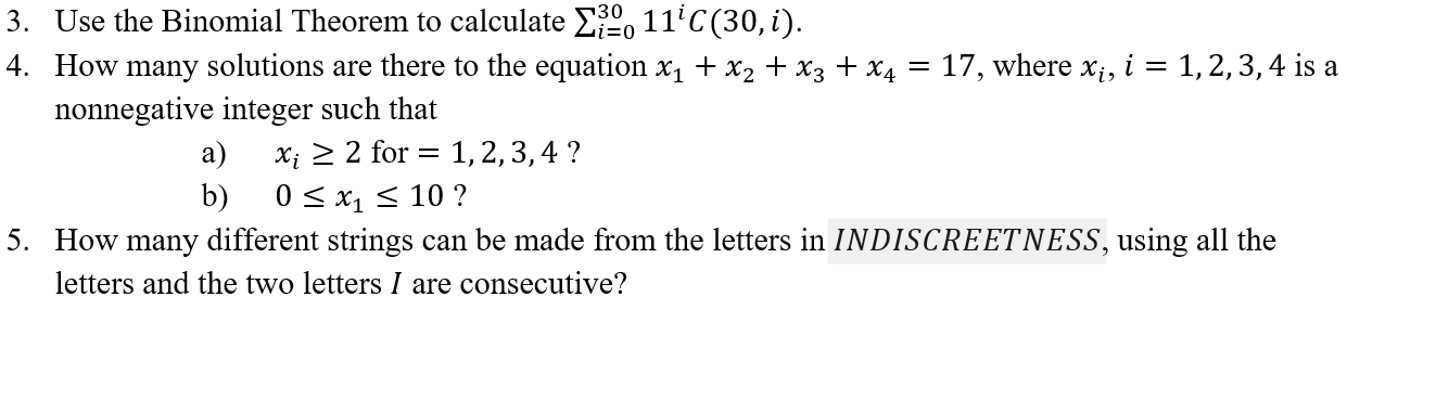 Solved 3. Use the Binomial Theorem to calculate | Chegg.com