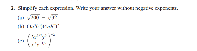 Solved 2. Simplify each expression. Write your answer | Chegg.com
