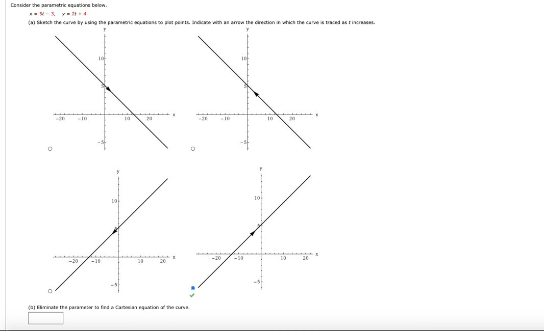 Solved Consider The Parametric Equations Below X 5t 3 Y