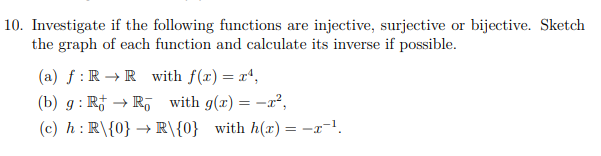 Solved 10. Investigate if the following functions are | Chegg.com