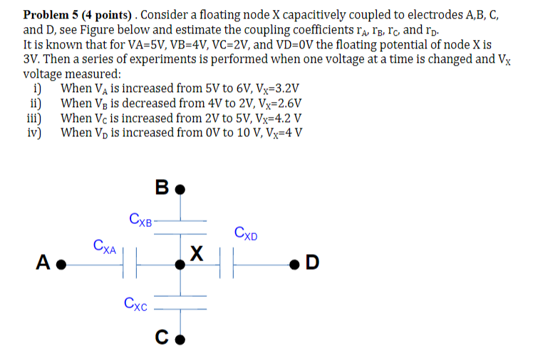 Problem 5 (4 points). Consider a floating node X | Chegg.com