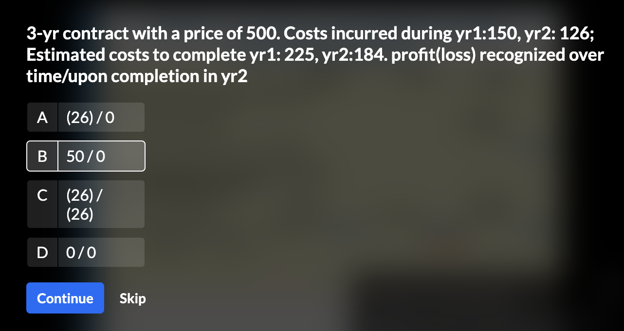 Solved 3-yr contract with a price of 500. ﻿Costs incurred | Chegg.com