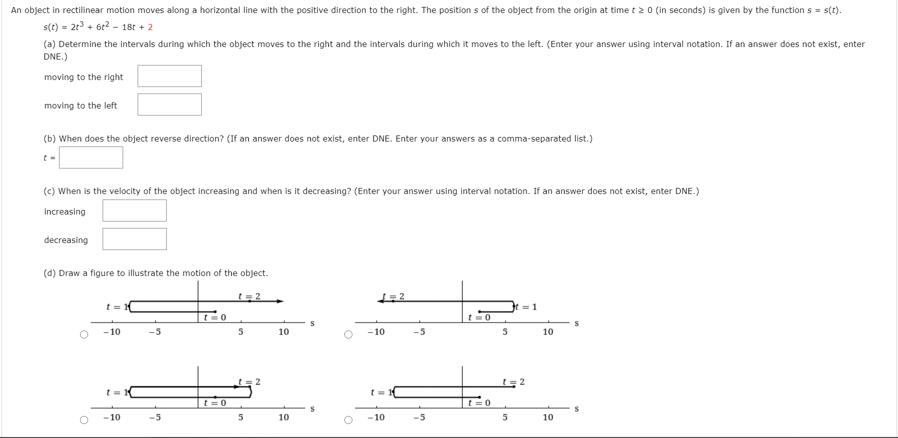 Solved An object in rectilinear motion moves along a | Chegg.com