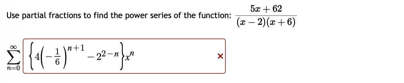 Solved Use partial fractions to find the power series of the | Chegg.com