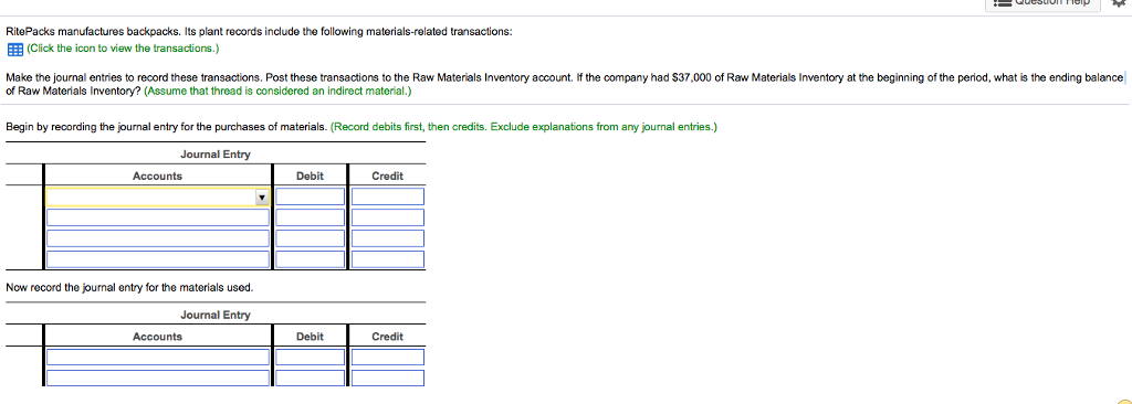 Solved Now post the transactions to the Raw Materials | Chegg.com