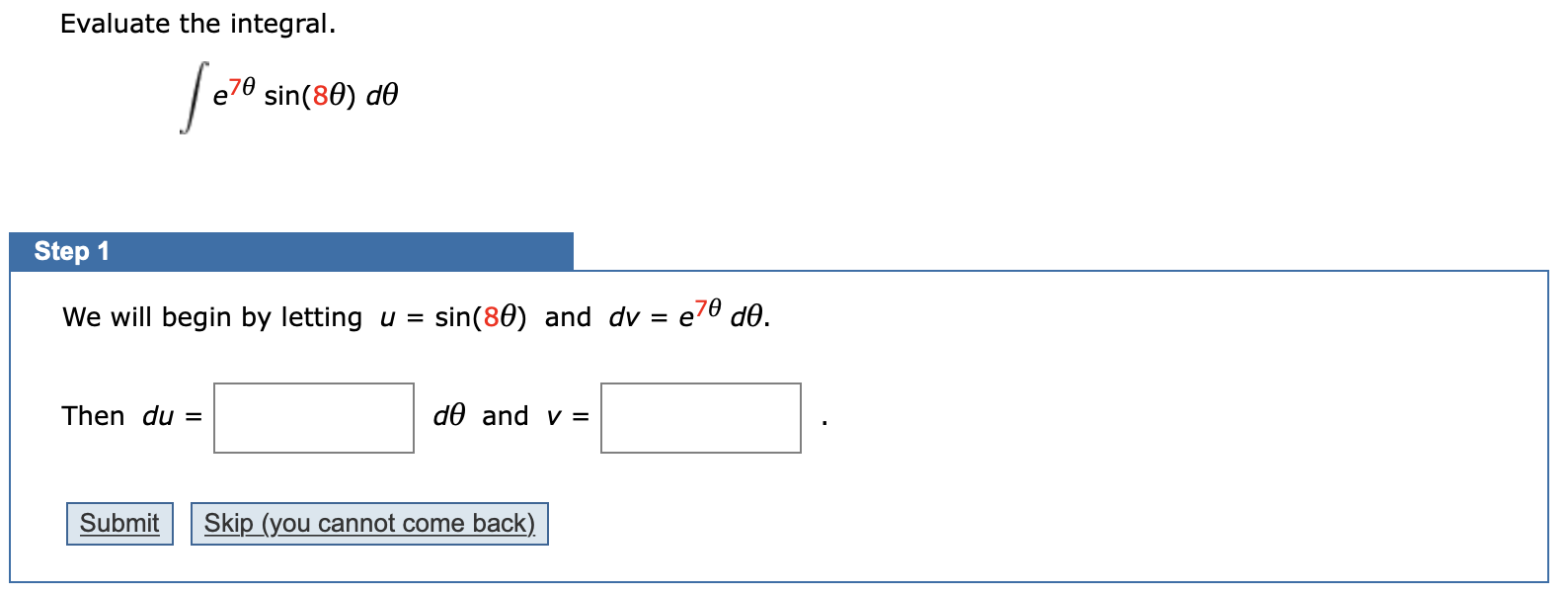 Solved Tutorial Exercise Evaluate the integral. Ve 8x | Chegg.com