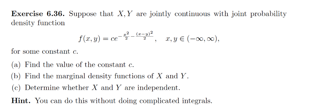 Solved Exercise 6.36. Suppose that X, Y are jointly | Chegg.com