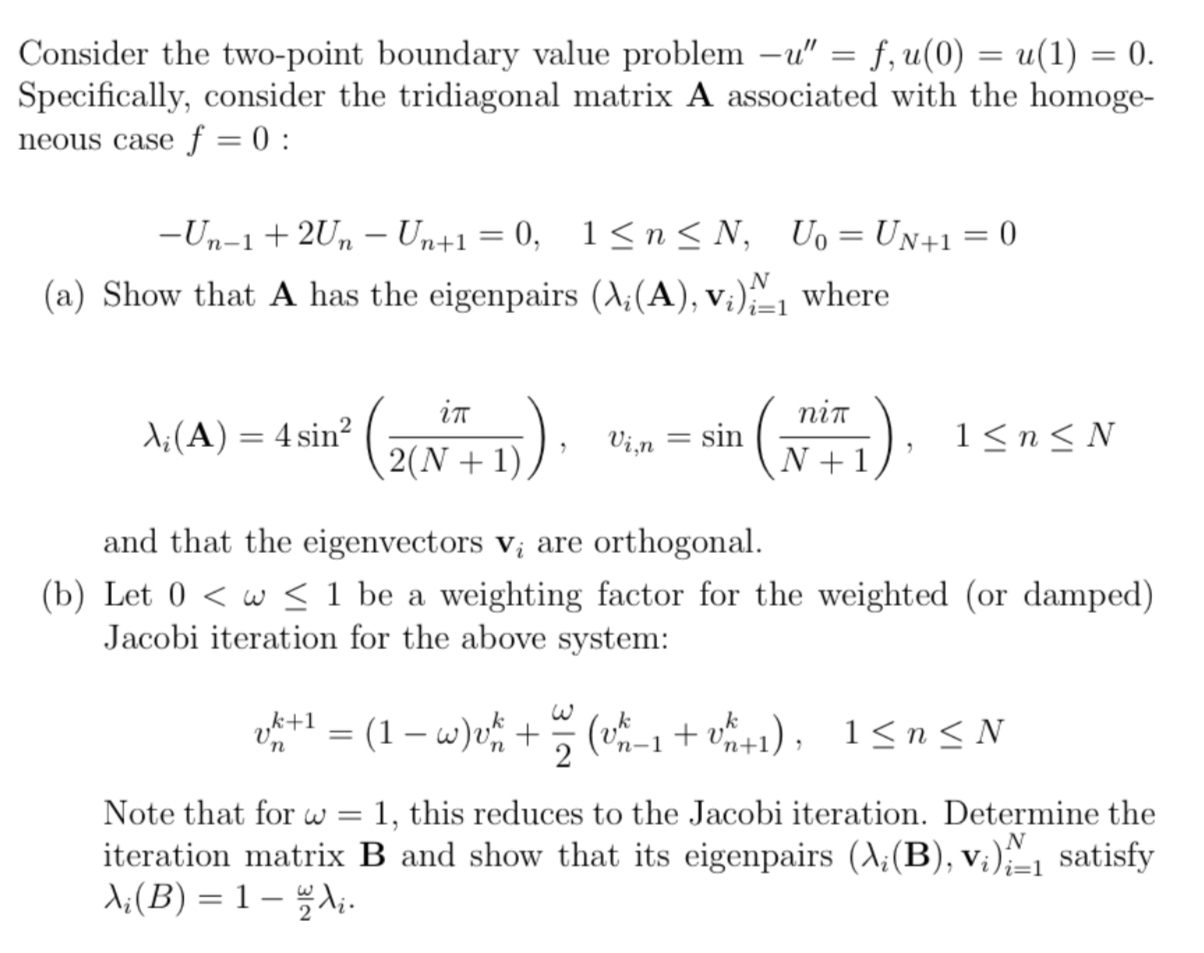 Solved Consider The Two Point Boundary Value Problem 