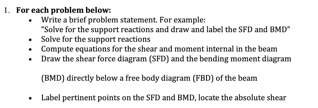 Solved . 1. For each problem below: Write a brief problem | Chegg.com