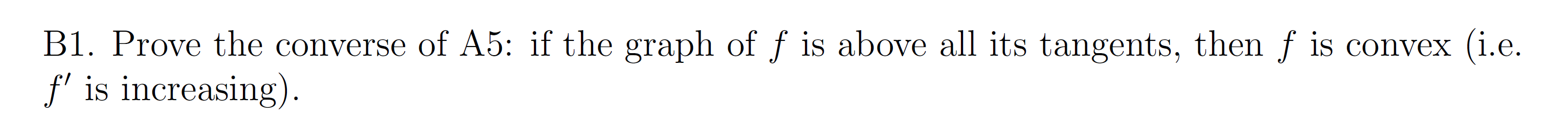 Solved B1. Prove the converse of A5: if the graph of f is | Chegg.com