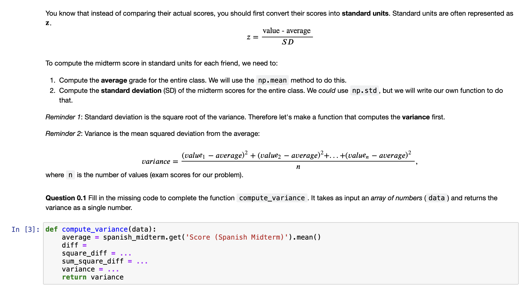 Solved 0. Comparing Grades Using Standard Units. Two of your | Chegg.com