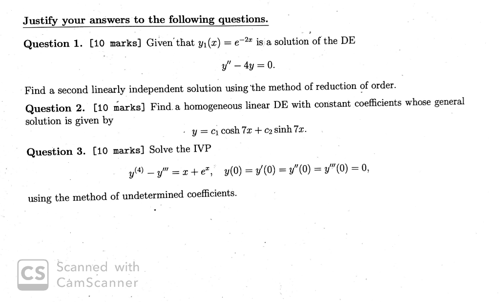 Solved Justify your answers to the following questions. | Chegg.com