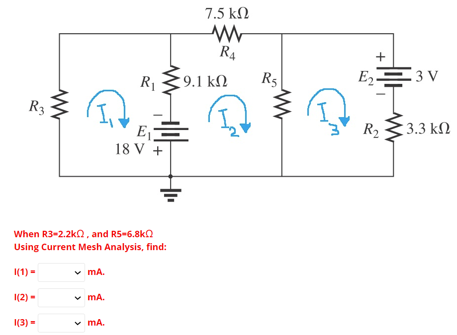 Solved When R3 2 2k And R5 6 8k Using Current Mesh Chegg